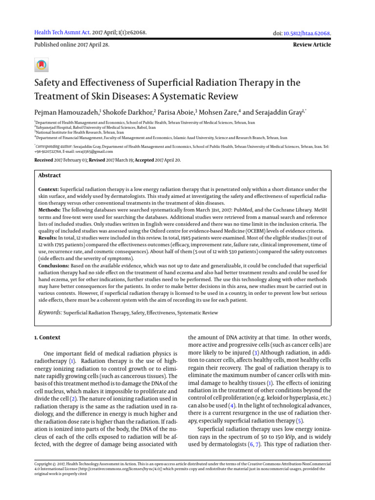 Superficial Radiation Therapy Review | PDF | Radiation Therapy | Cancer