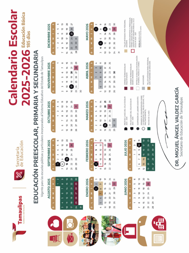 Calendario Escolar Tamaulipas 2025 2026 | PDF