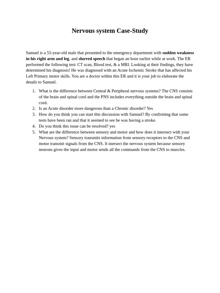 Acute Ischemic Stroke Case Study | PDF