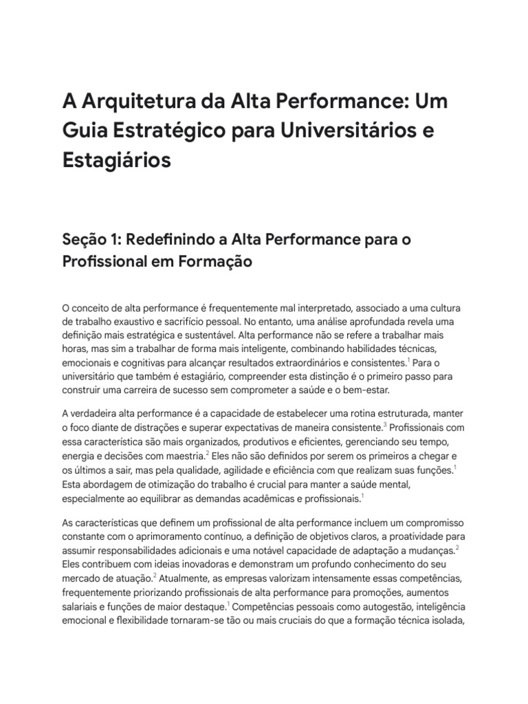 Guia de Alta Performance para Universitários | PDF | Aprendizado ...