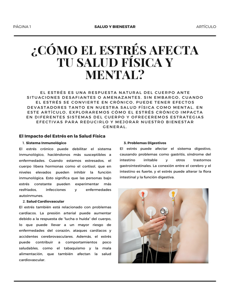 ¿Cómo El Estrés Afecta Tu Salud Física y Mental | PDF | Estrés ...