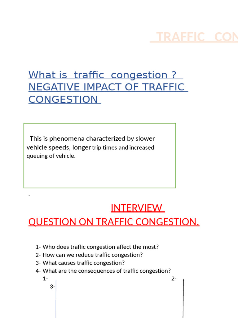 Understanding Traffic Congestion Causes | PDF | Traffic | Traffic ...