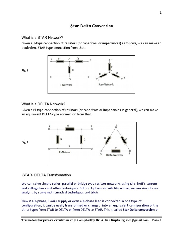 Star-Delta Transformation | PDF | Electrical Impedance | Electrical Engineering