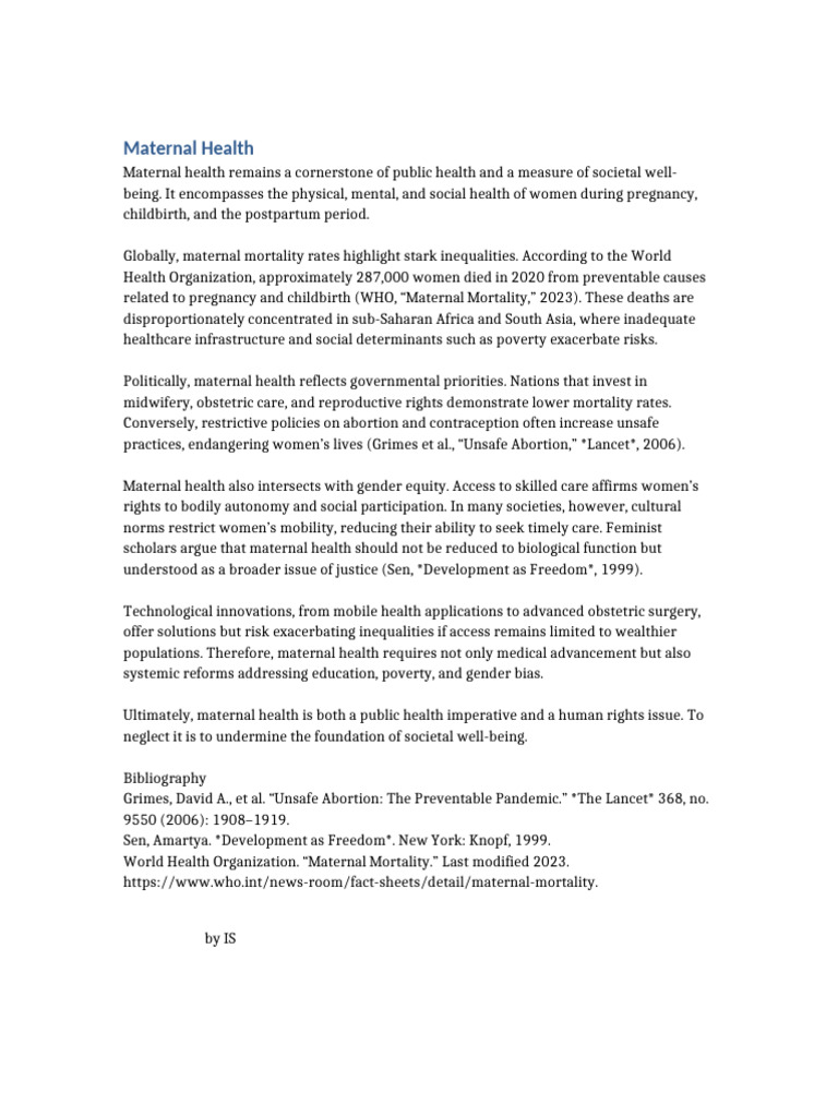 Understanding Maternal Health Issues | PDF
