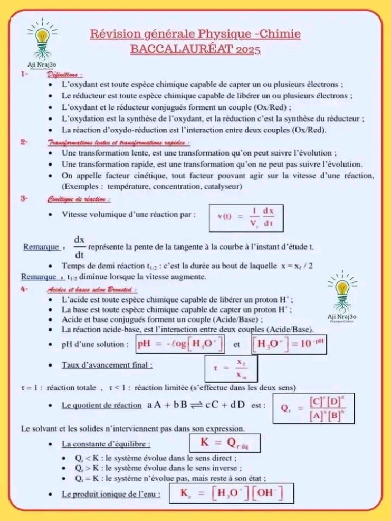 Quelques Formules en Chimie | PDF