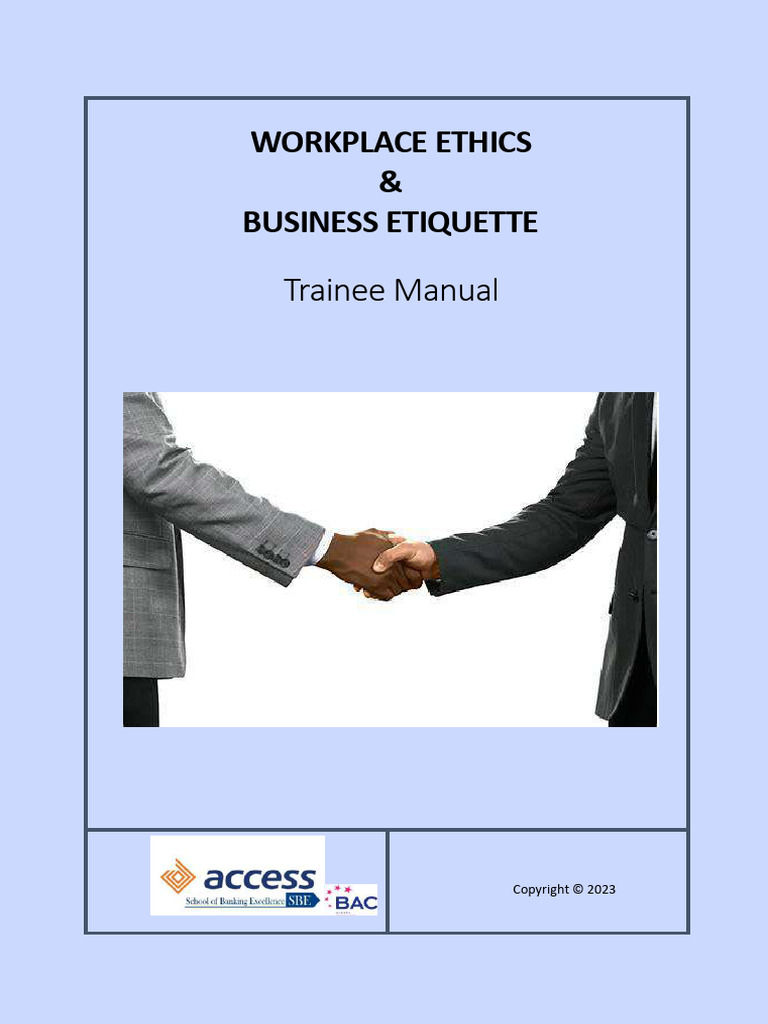Workplace Ethics Training Manual | PDF | Integrity | Etiquette