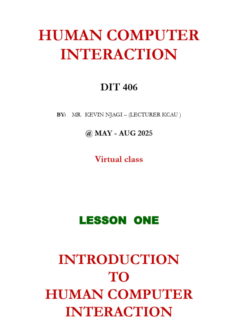 LESSON1 - INTRODUCTION TO HCI Doc 3 Slides | PDF | Human–Computer ...