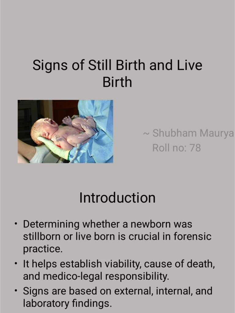 Distinguishing Live Birth from Stillbirth | PDF