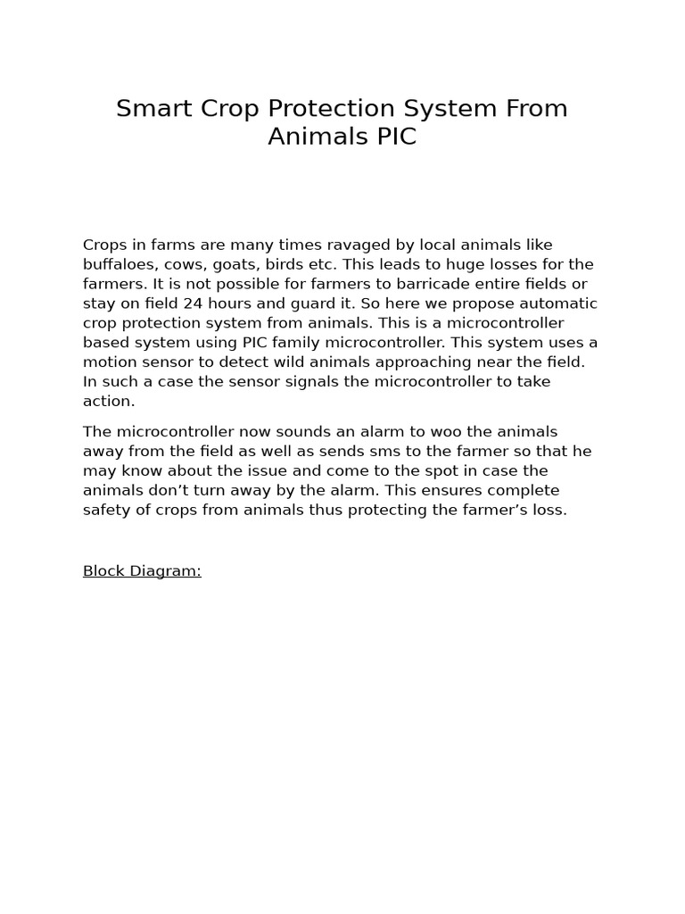 Smart Animal Crop Protection System | PDF