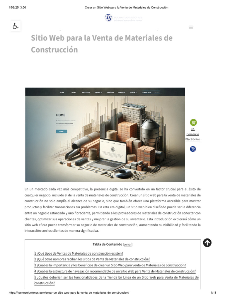 Crear un Sitio Web para Materiales de Construcción | PDF | Usabilidad ...