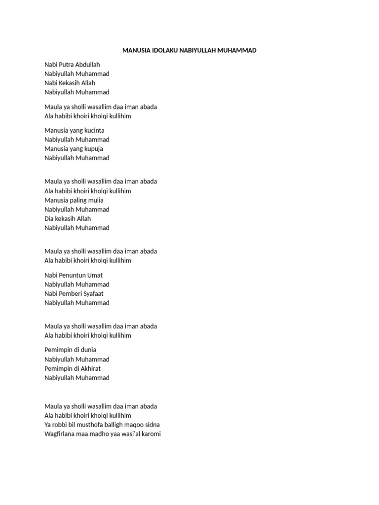 Manusia Idolaku: Nabiyullah Muhammad | PDF