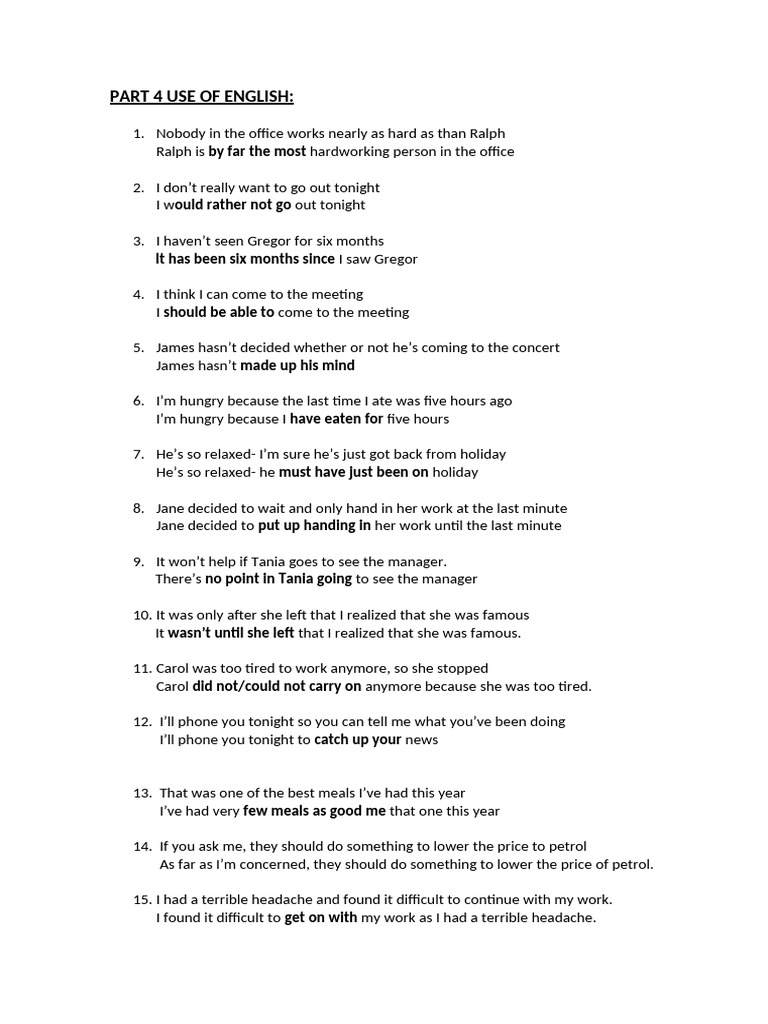 Part 4 Use of English | PDF