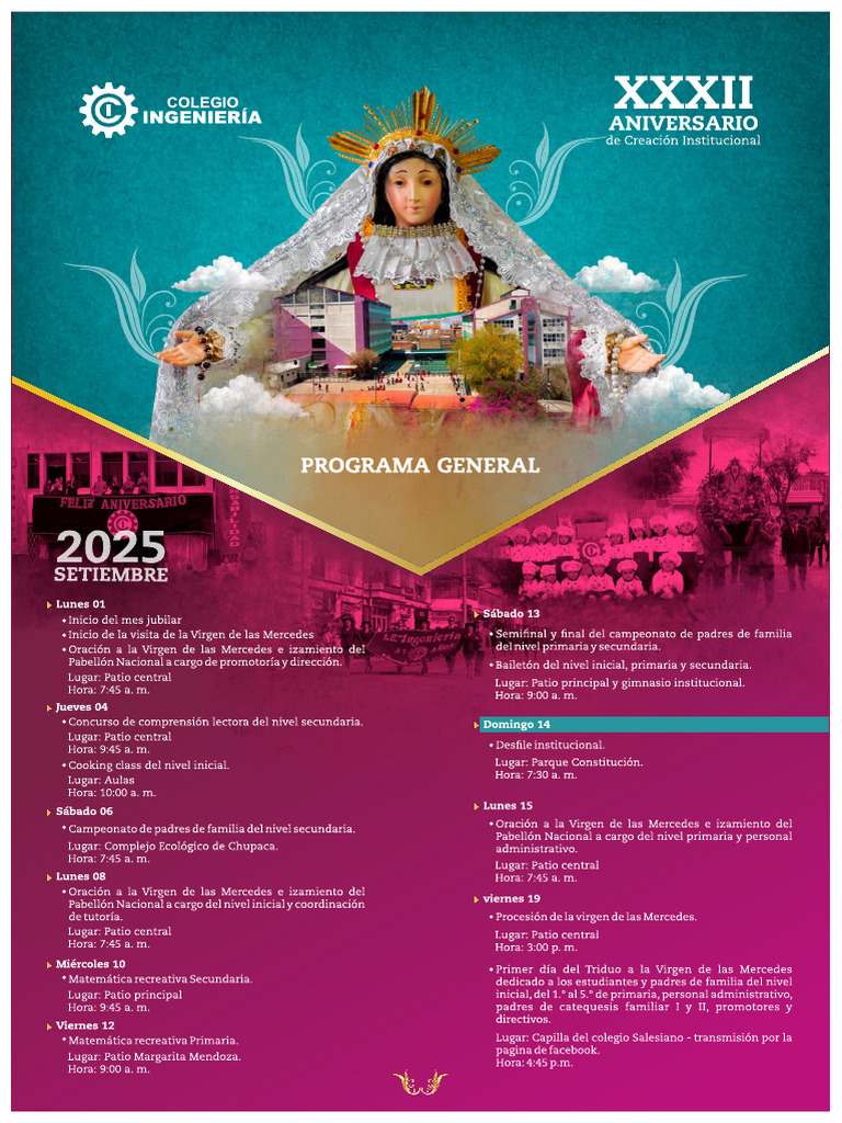 Programa Mes Jubilar - Xxxii Aniversario 2025 | PDF