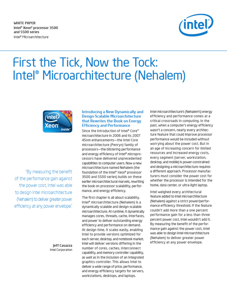 Intel Microarchitecture White Paper | PDF | Intel | Multi Core Processor