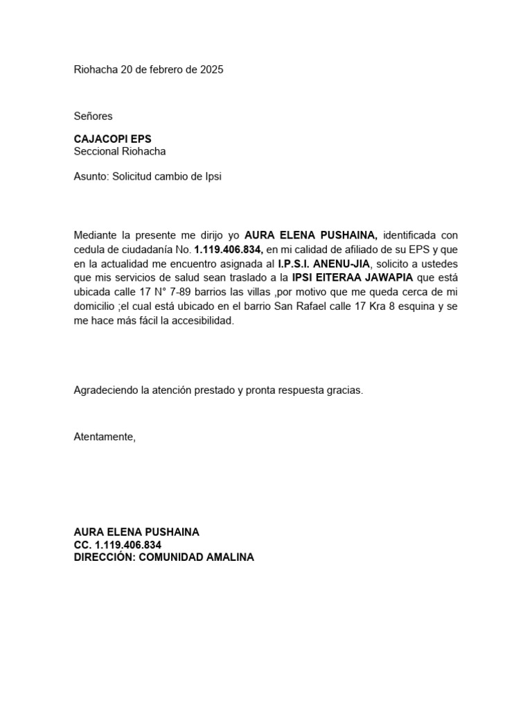 Aura Elena Pushaina-Caja Copi | PDF