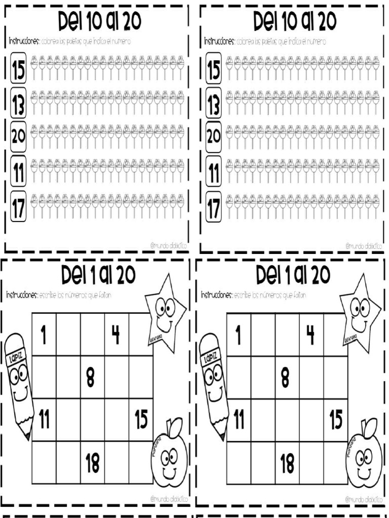 Actividad Matematica Nuemros Hasta El 20 | PDF