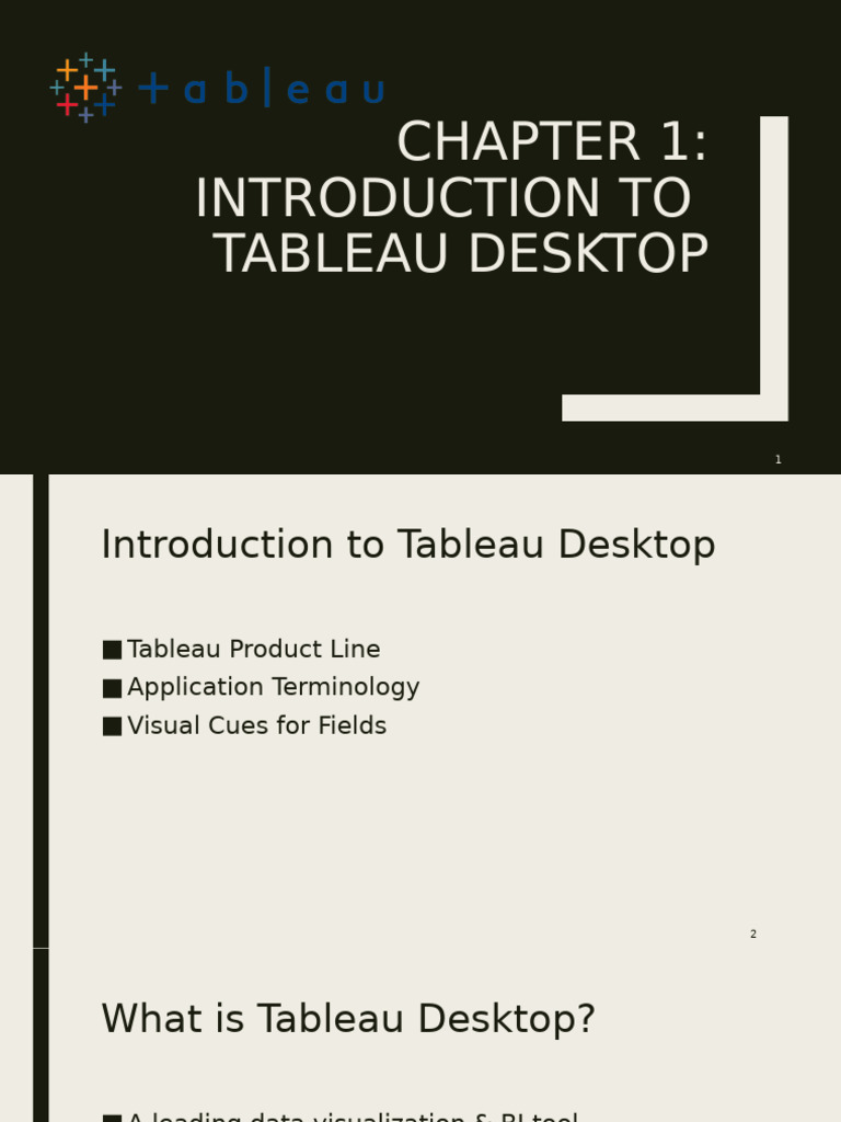 Chapter 1 - Introduction To Tableau Desktop | PDF