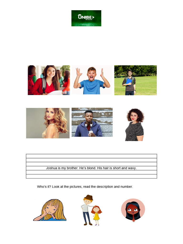 Physical Appearance Descriptions Activity | PDF | Hair | Hair Color