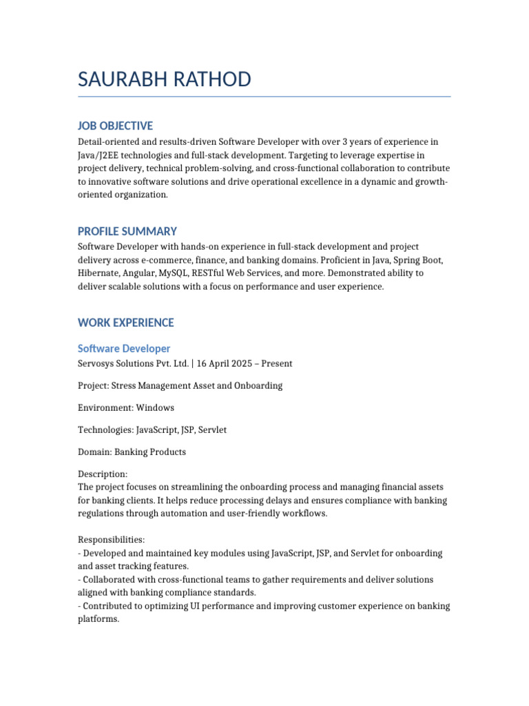 Saurabh Rathod Updated CV | PDF | Software Development | Computing