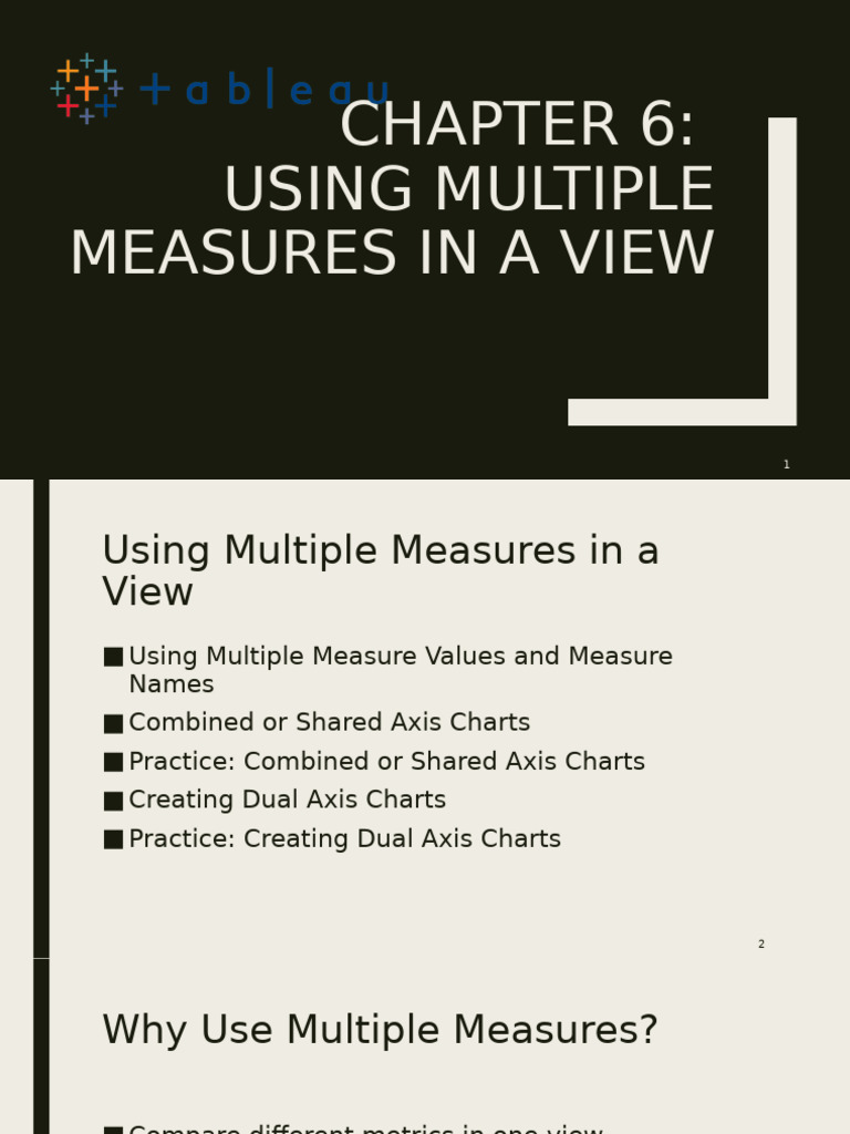Chapter 6 - Using Multiple Measures in A View | PDF