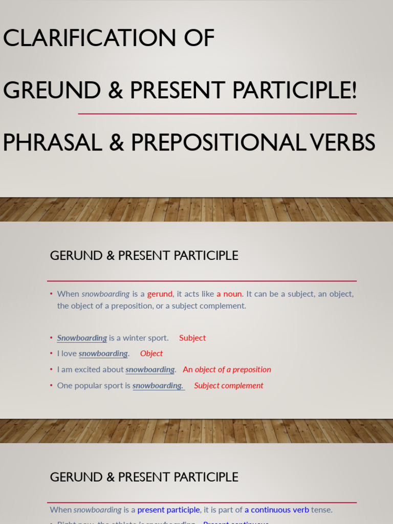 Gerunds and Present Participles Explained | PDF | Verb | Linguistic ...