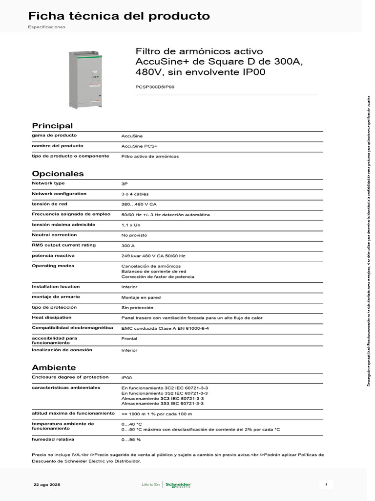 Schneider Electric - PowerLogic-AccuSine-PCS-Plus-Power-Correction ...