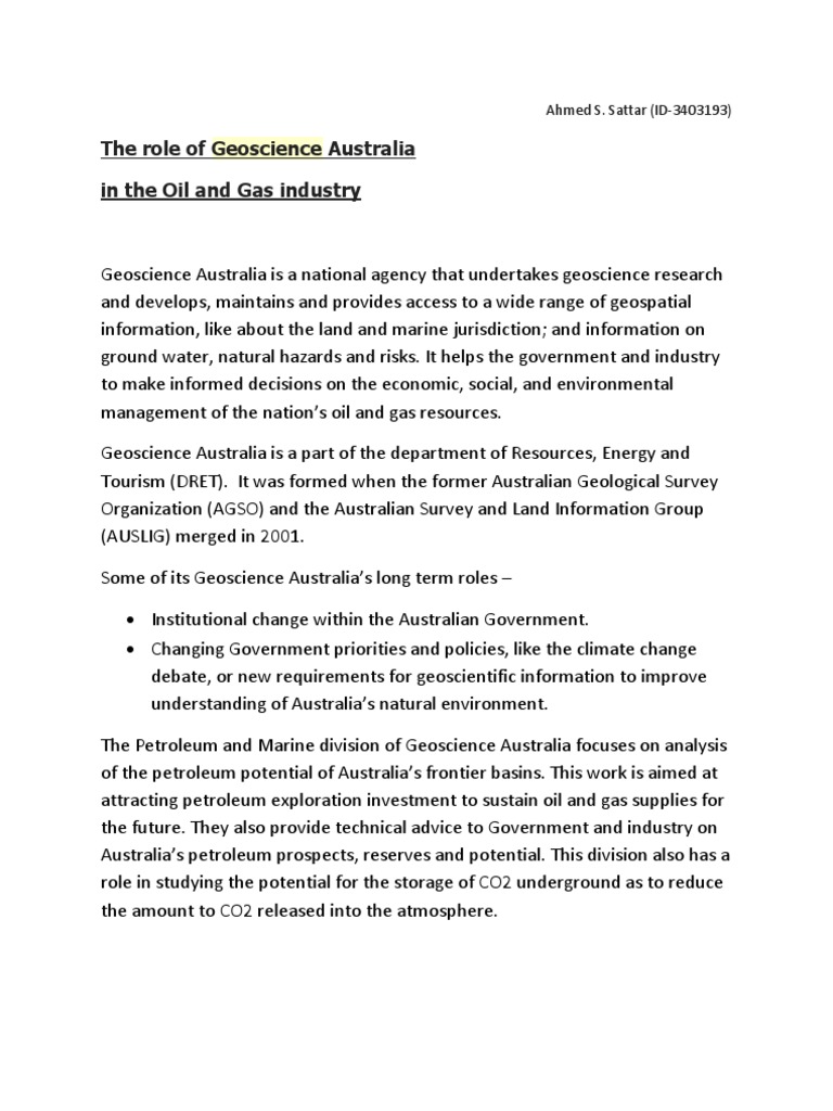 Geoscience Australia Is A National Agency That Undertakes Geoscience ...