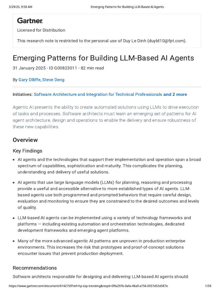 Emerging Patterns For Building LLM-Based AI Agents | PDF | Artificial ...
