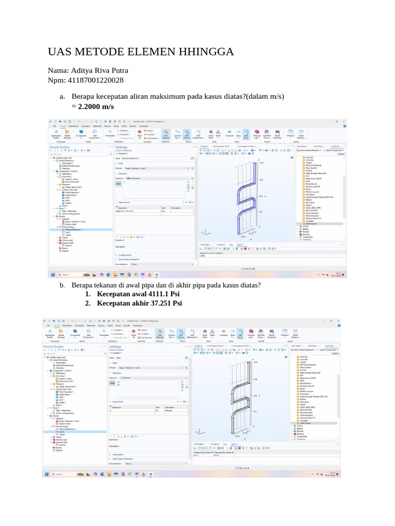 Uas Metode Elemen Hingga Aditya Riva Putra | PDF