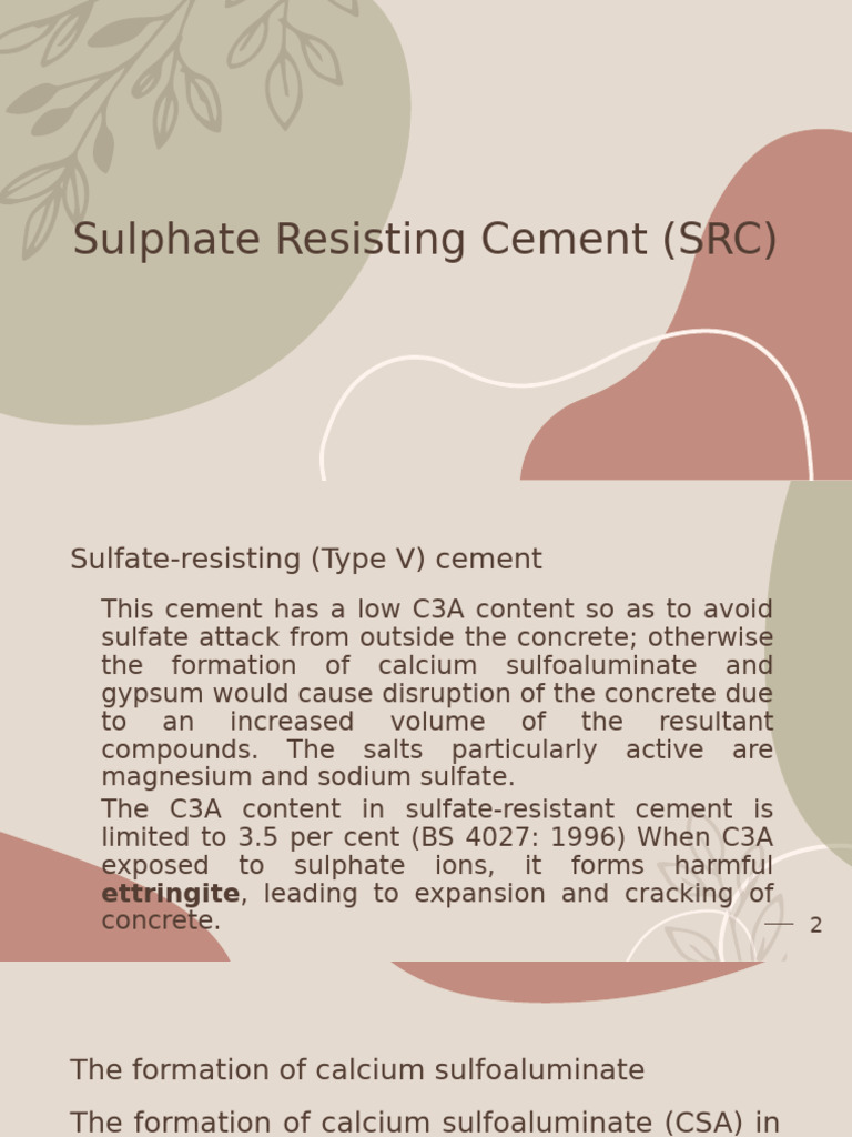 Sulphate Resisting Cement | PDF | Cement | Concrete
