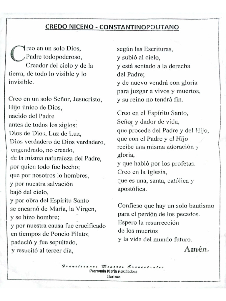 Credo Niceno - Constanilopolitano | PDF