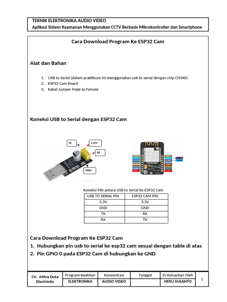 Panduan Download Program ESP32 Cam | PDF