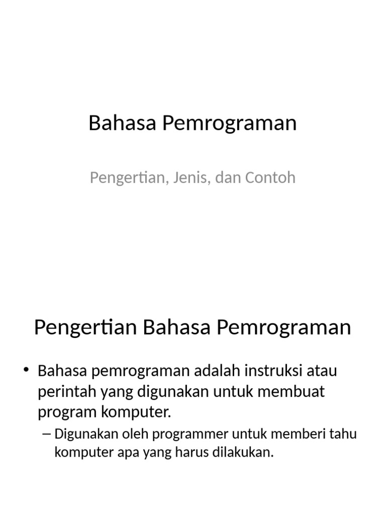 Bahasa Pemrograman | PDF