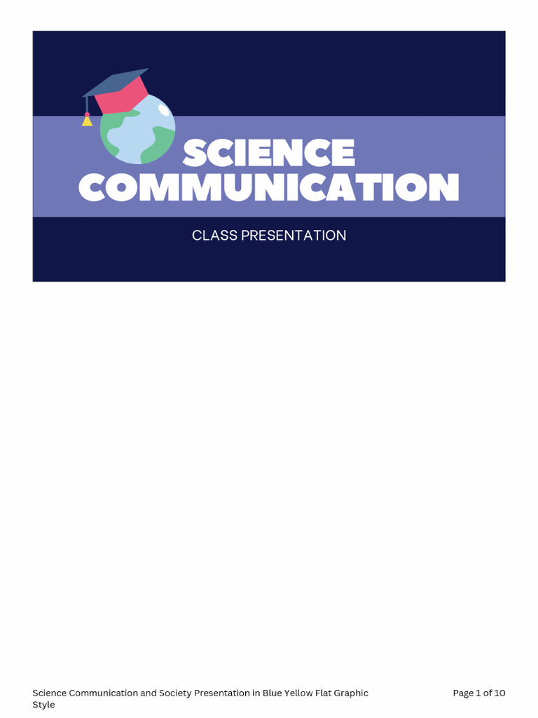 Science Communication and Society Presentation in Blue Yellow Flat ...