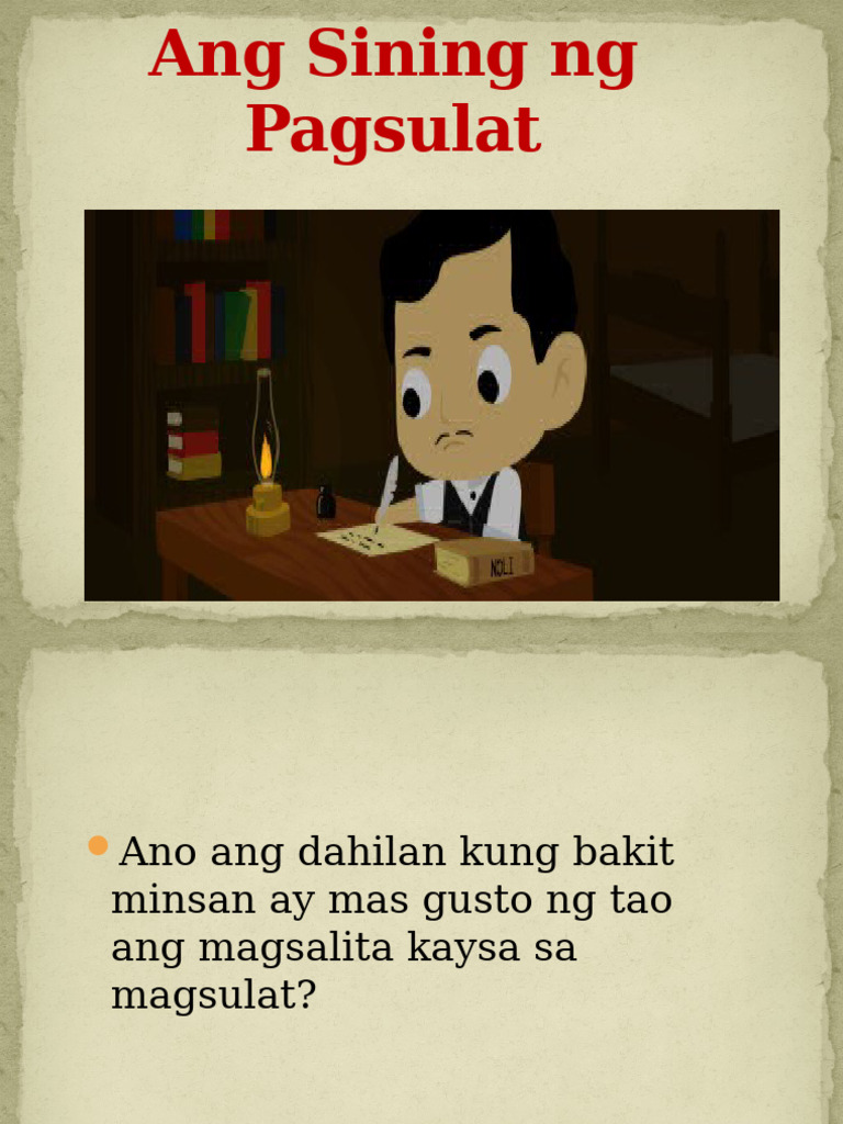 Sining Ng Pagsulat | PDF