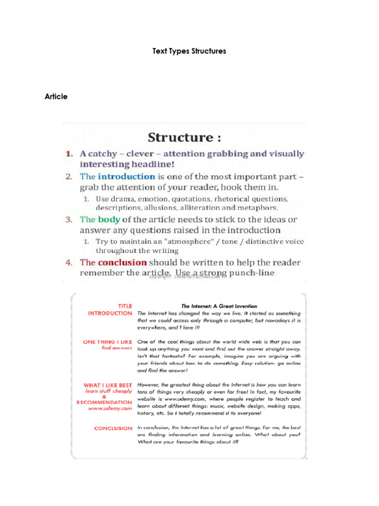 Guide to Various Text Structures | PDF