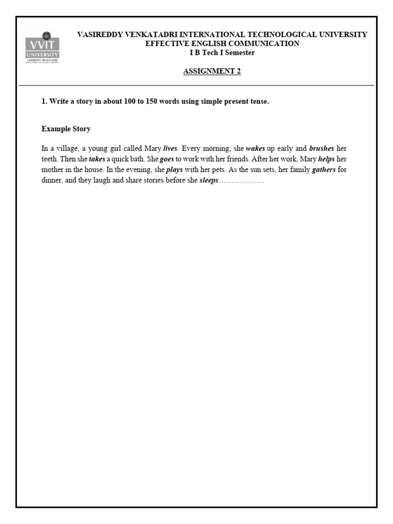 VVITU-Effective English Communication Assignment 2 | PDF