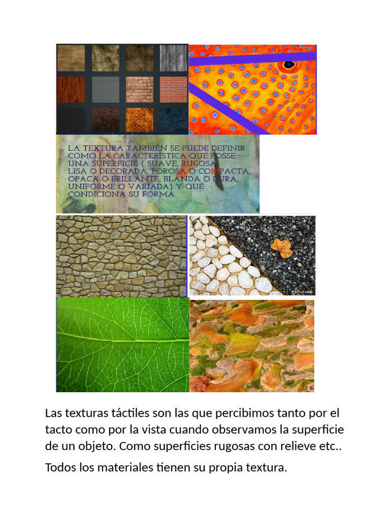 Texturas Táctiles: Definición y Ejemplos | PDF