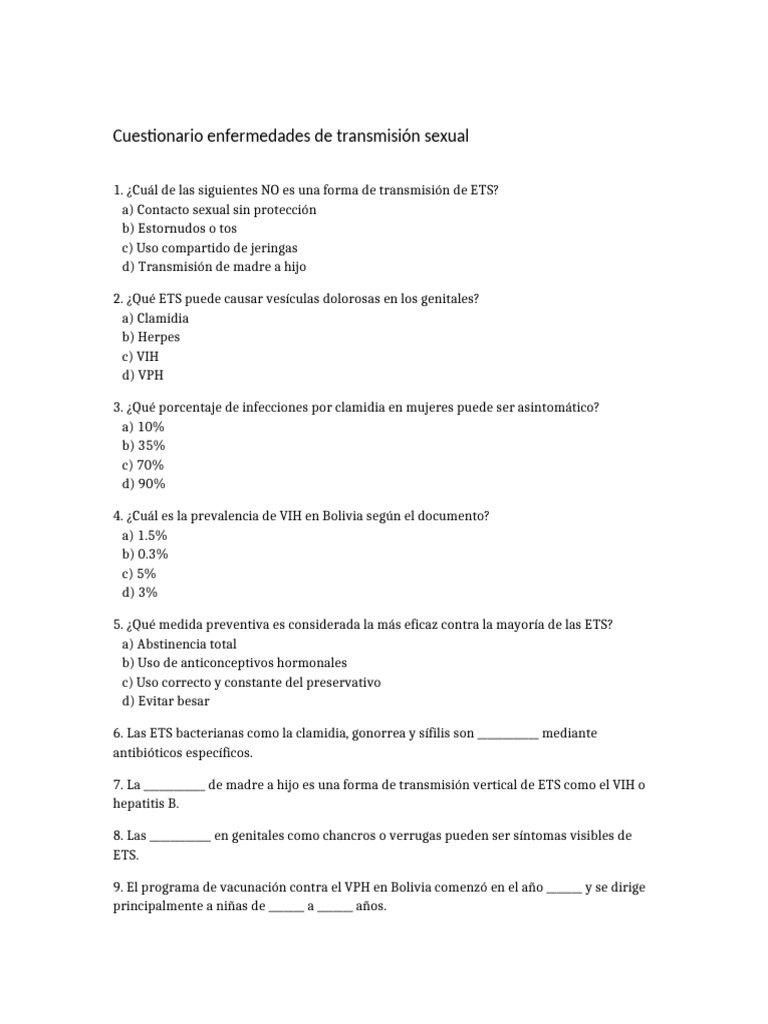 Cuestionario ETS | PDF