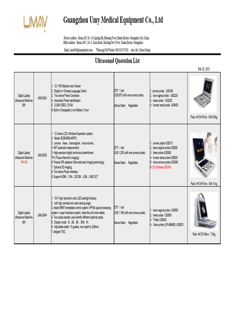 Laptop Ultrasound Machine-Full List Quotation-UMY Medical (Ms (2025!03 ...