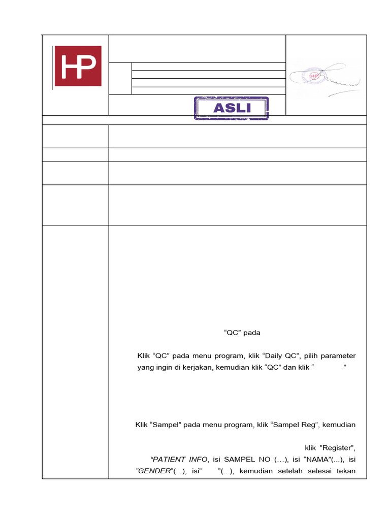 SOP PEMERIKSAAN SGPT | PDF