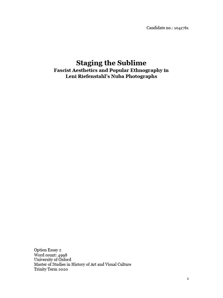 Staging The Sublime Fascist Aesthetics A | PDF