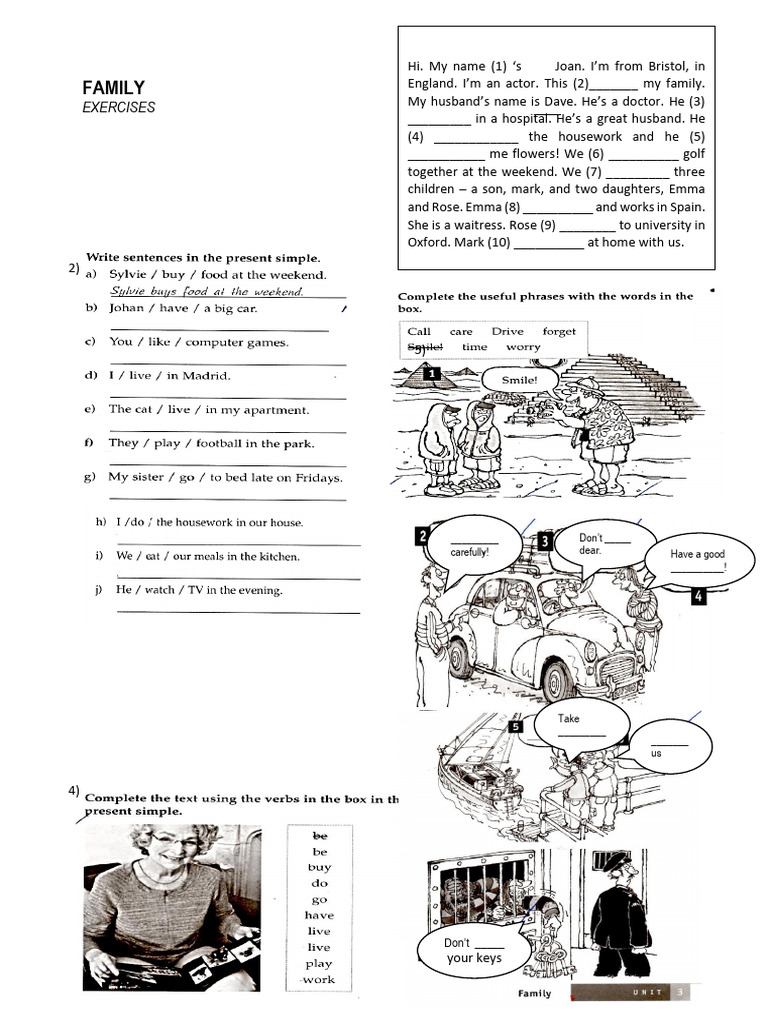 Family Homework 2nd Grade | PDF