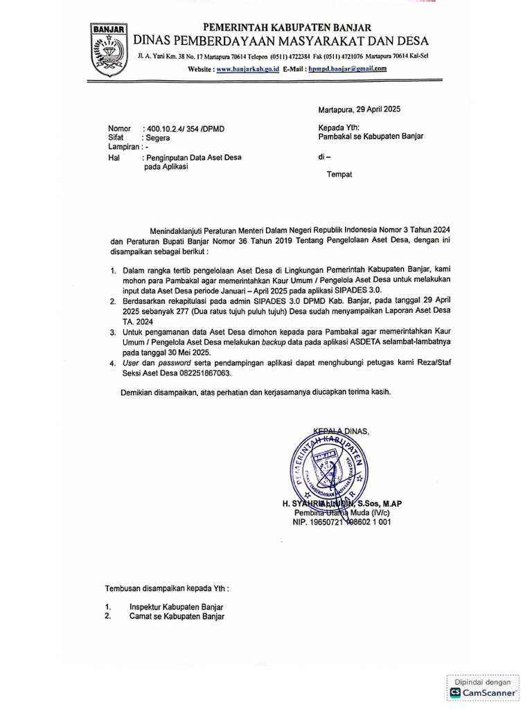 Penginputan Data Aset Desa | PDF