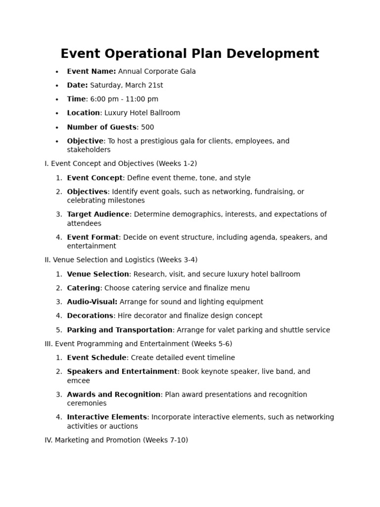 Event Operational Plan Development | PDF | Risk | Economies