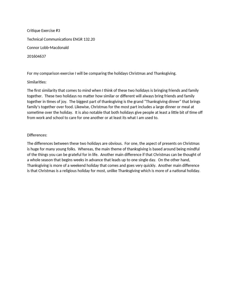 Critique Exercise | PDF