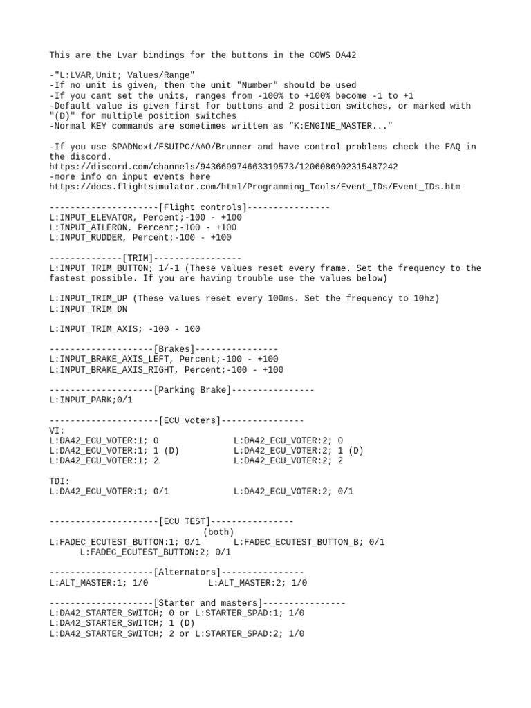 DA42 LVAR Bindings | PDF | Aviation | Aircraft