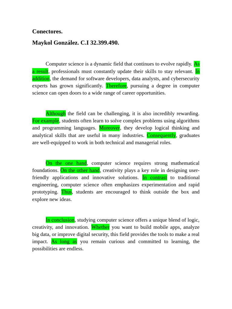 Benefits of Studying Computer Science | PDF