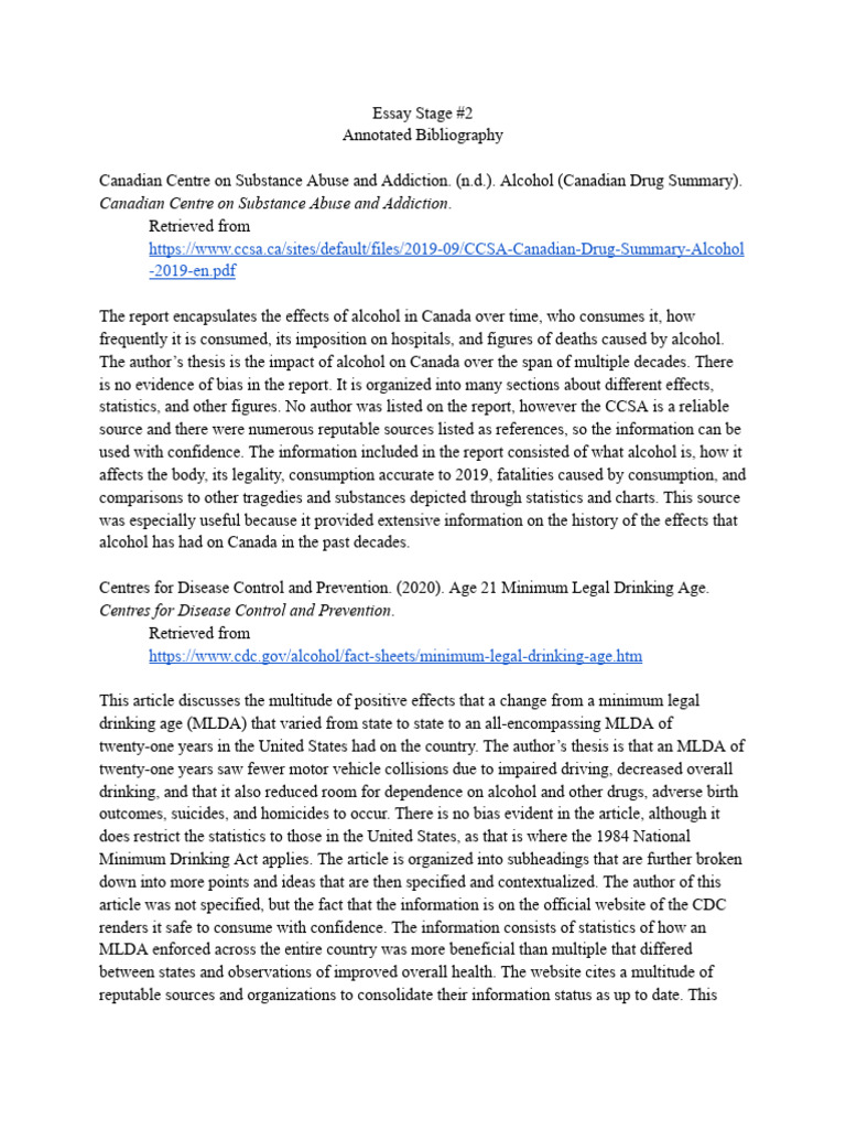 Annotated Bibliography Examples | PDF | Traffic Collision | Driving Under The Influence