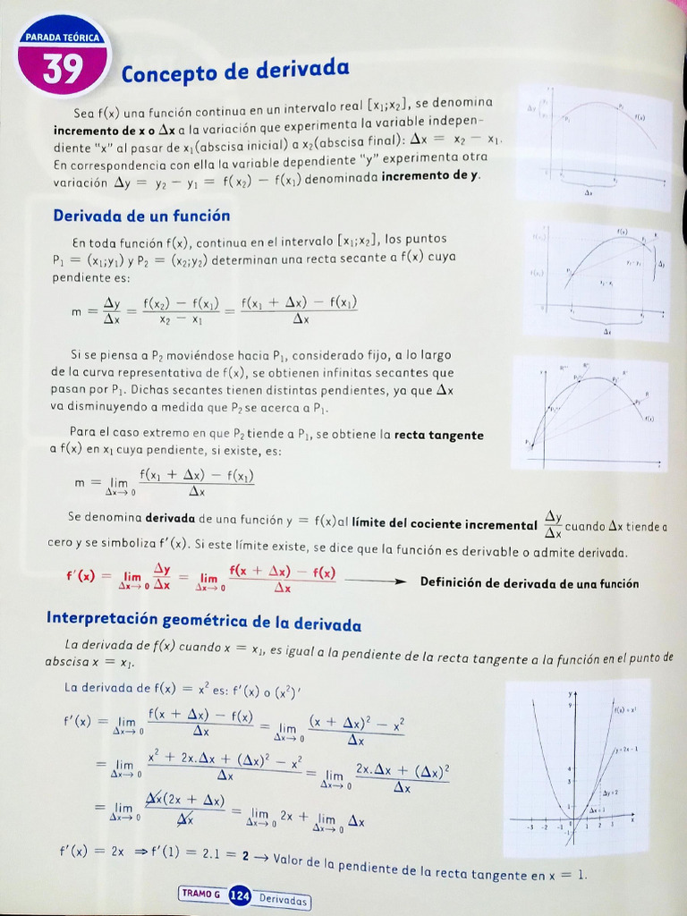 Concepto y Cálculo de Derivadas | PDF | Derivado | Pendiente